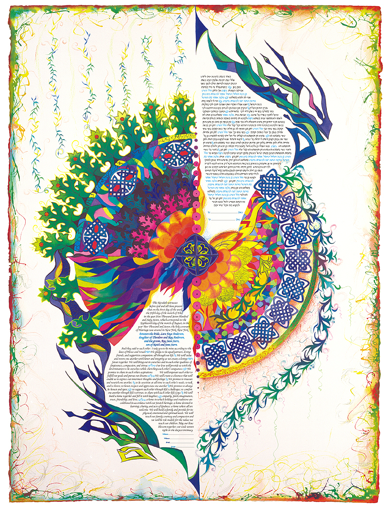 Shalom Mandala (Portrait) - 1800ketubah.com